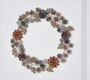 HOME REFLECTIONS 23' Harvest Floral Metal Wreath - One-color