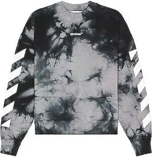 Off-White Diag Arrow Tie Dye Skate Crewneck Sweatshirt - Grey