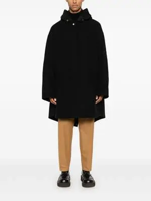 JIL SANDER Logo-jacquard Virgin Wool Coat