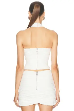 AREA Ruched Halter Top - Off White