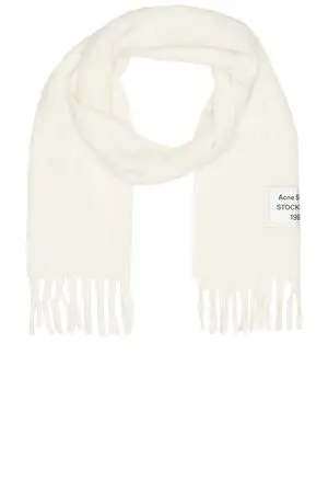 Acne Studios Viper Scarf In Beige - White