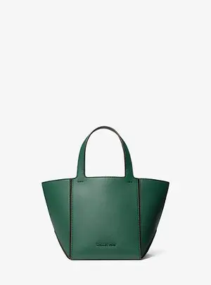 Michael Kors Jordi Leather Tote Bag - Green | Editorialist