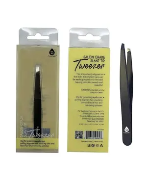 PURSONIC Salon Grade Slant Tip Tweezer - Black