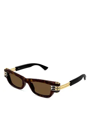 Bottega Veneta Bottega Veneta Bolt Rectangular Sunglasses, 50mm Havana/brown Solid