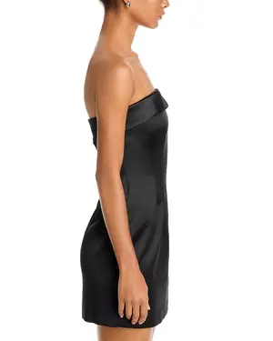 French Connection Strapless Satin Dress - Black