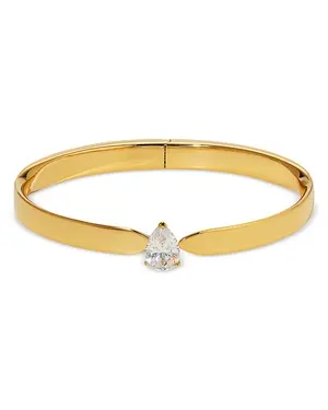 Nadri Pear Solitaire Bangle Bracelet - Gold