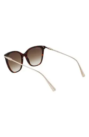 Longchamp Roseau Rectangular Sunglasses - Dark Havana