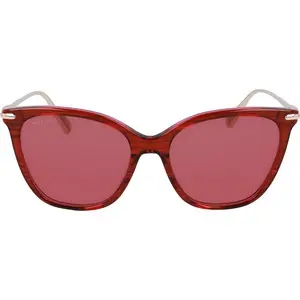 Longchamp Roseau Rectangular Sunglasses - Striped Red