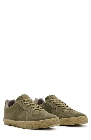 ALLSAINTS Jaimee Low Top Suede Sneakers - Khaki Green/gum