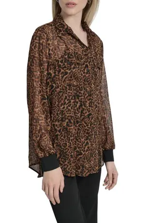 Dkny Floral Print Long Sleeve Shirt - Compact Cheetah