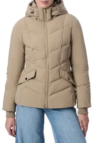 Bernardo Hooded Recycled Polyester Puffer Jacket - Moon Rock