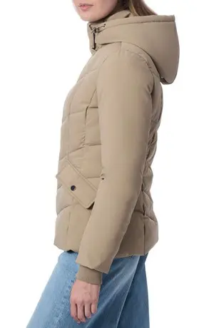 Bernardo Hooded Recycled Polyester Puffer Jacket - Moon Rock