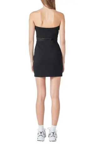 GREY LAB Illusion Inset Strapless Minidress