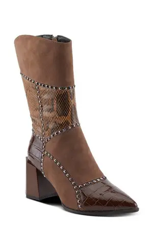 SPRING STEP SHOES Zayrina Pointed Toe Boots - Brown
