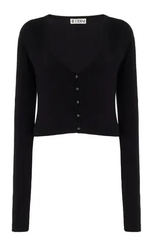 Eterne Cotton-modal Cardigan - Black