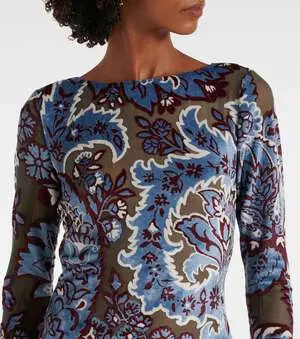 Etro Paisley Crêpe Jersey Maxi Dress