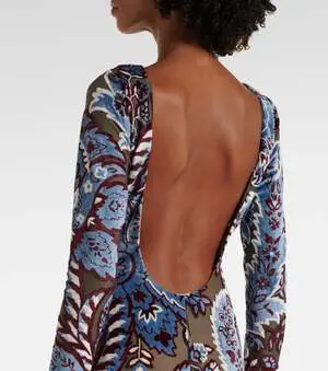 Etro Paisley Crêpe Jersey Maxi Dress