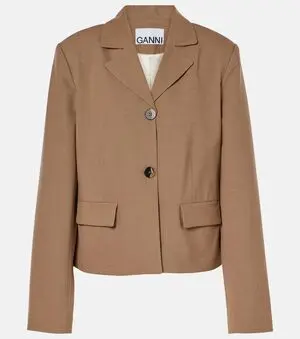 Ganni Notched Lapel Blazers For Women