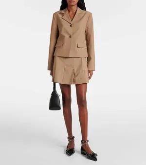 GANNI Twill Blazer - Brown