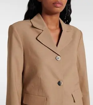 GANNI Twill Blazer - Brown