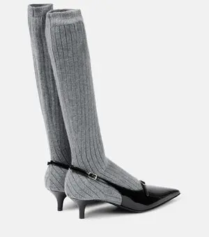 Magda Butrym Leather-trimmed Sock Boots