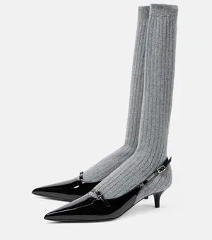 Magda Butrym Leather-trimmed Sock Boots