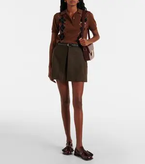 AMI Paris Flannel Mini Skirt