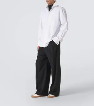 COMMON PROJECTS Tennis Suede-trimmed Leather Sneakers