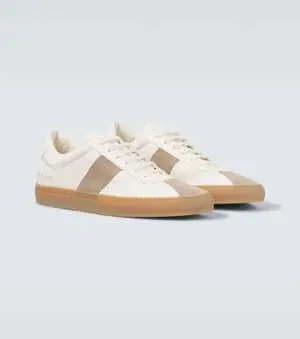 COMMON PROJECTS Tennis Suede-trimmed Leather Sneakers
