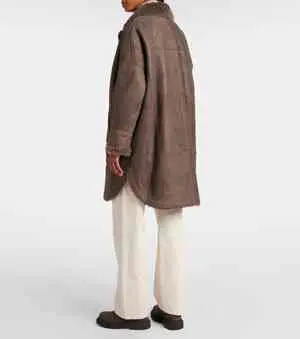 Brunello Cucinelli Shearling-lined Leather Coat