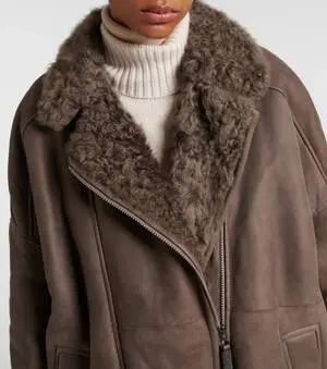 Brunello Cucinelli Shearling-lined Leather Coat