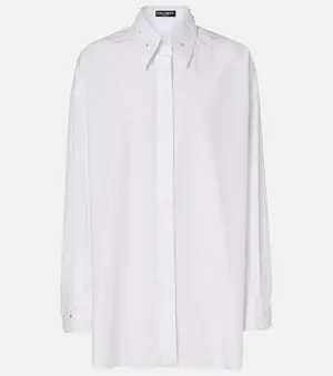 Dolce & Gabbana Embroidered Cotton Poplin Shirt