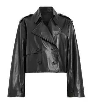 ALLSAINTS Leather Cropped Trench Coat
