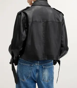 ALLSAINTS Leather Cropped Trench Coat