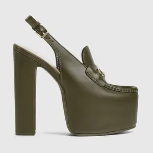 Gucci Horsebit Platform Loafer Slingback Leather - Green 