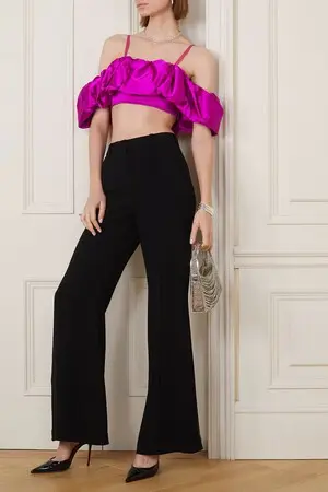 Simkhai Leonora Cropped Taffeta Top