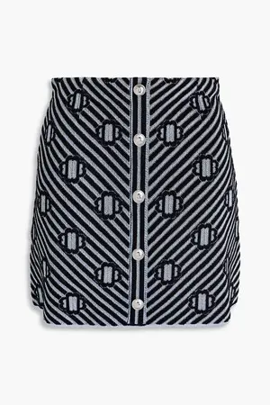 Maje Metallic Jacquard-knit Mini Skirt - Black
