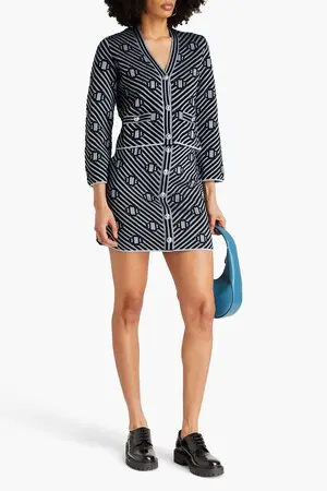 Maje Metallic Jacquard-knit Mini Skirt - Black
