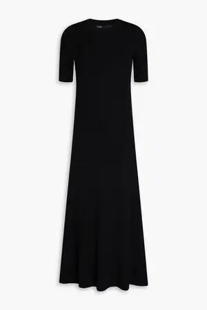 Maje Cutout Ribbed-knit Midi Dress