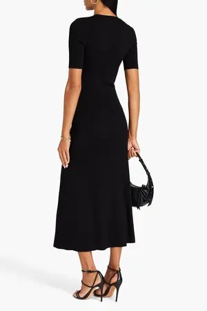 Maje Cutout Ribbed-knit Midi Dress