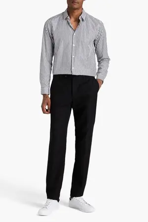 SLOWEAR Incotex Slimfit Linen And Cottonblend Chinos - Black