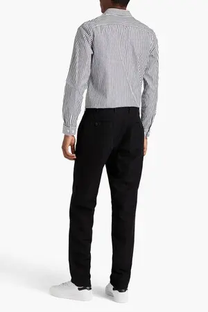 SLOWEAR Incotex Slimfit Linen And Cottonblend Chinos - Black