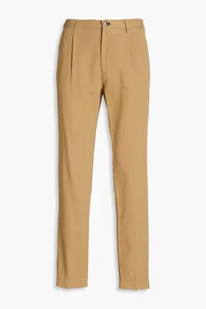 SLOWEAR Incotex Pleated Cotton And Linen-blend Twill Chinos - Sand