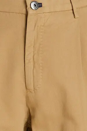 SLOWEAR Incotex Pleated Cotton And Linen-blend Twill Chinos - Sand
