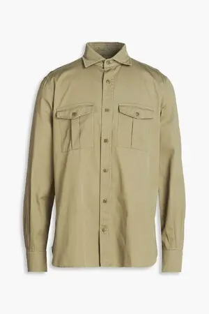 SLOWEAR Glanshirt Embroidered Cottongabardine Shirt - Army Green