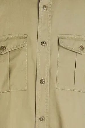 SLOWEAR Glanshirt Embroidered Cottongabardine Shirt - Army Green