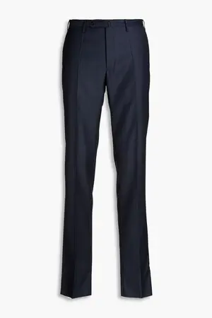 SLOWEAR Incotex Sharkskin Slim-fit Wool Trousers - Navy