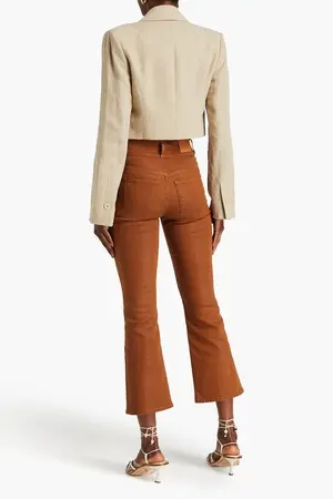 Derek Lam 10 Crosby Cropped Coated High-rise Kick-flare Jeans