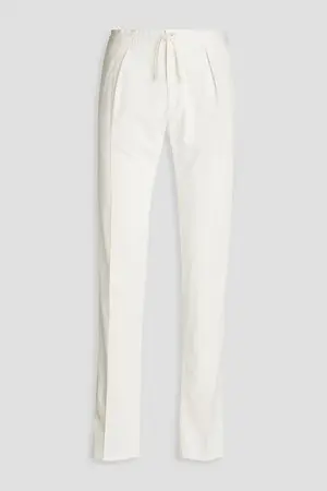 SLOWEAR Incotex Cotton-blend Twill Drawstring Pants - White