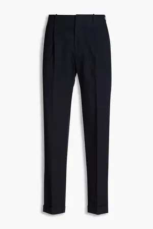 SLOWEAR Incotex Pleated Cotton Trousers - Midnight Blue